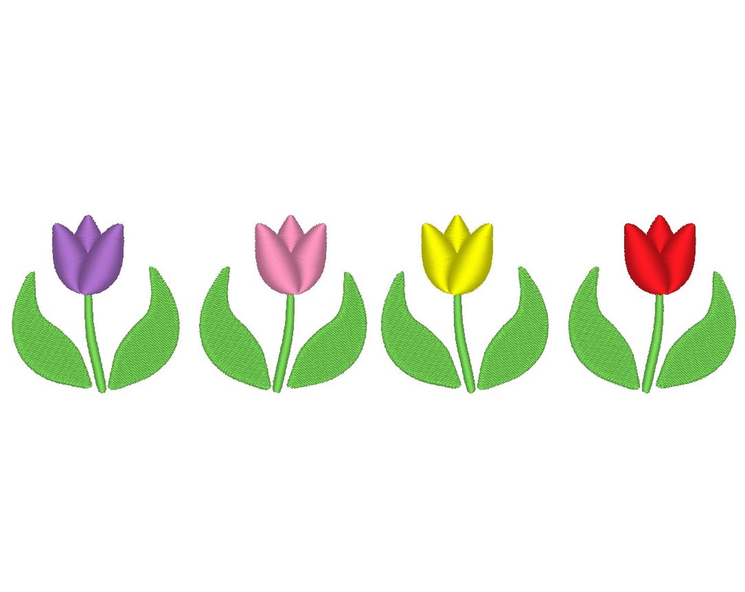 9 Sizes! Tulip Garden Tulips Spring Border Embroidery Machine Design - Etsy
