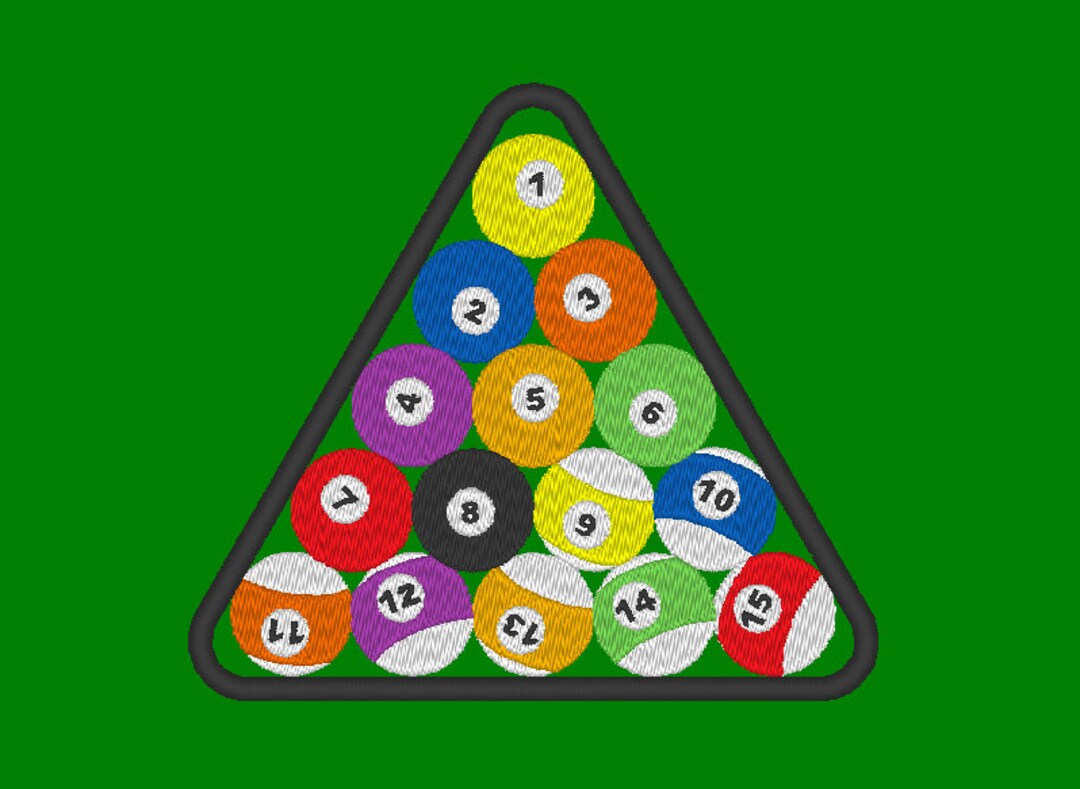 Pool Balls Triangle Embroidery Machine Design - Etsy