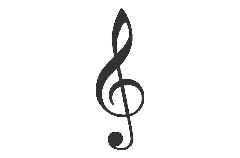 Treble Clef Embroidery Design - Etsy