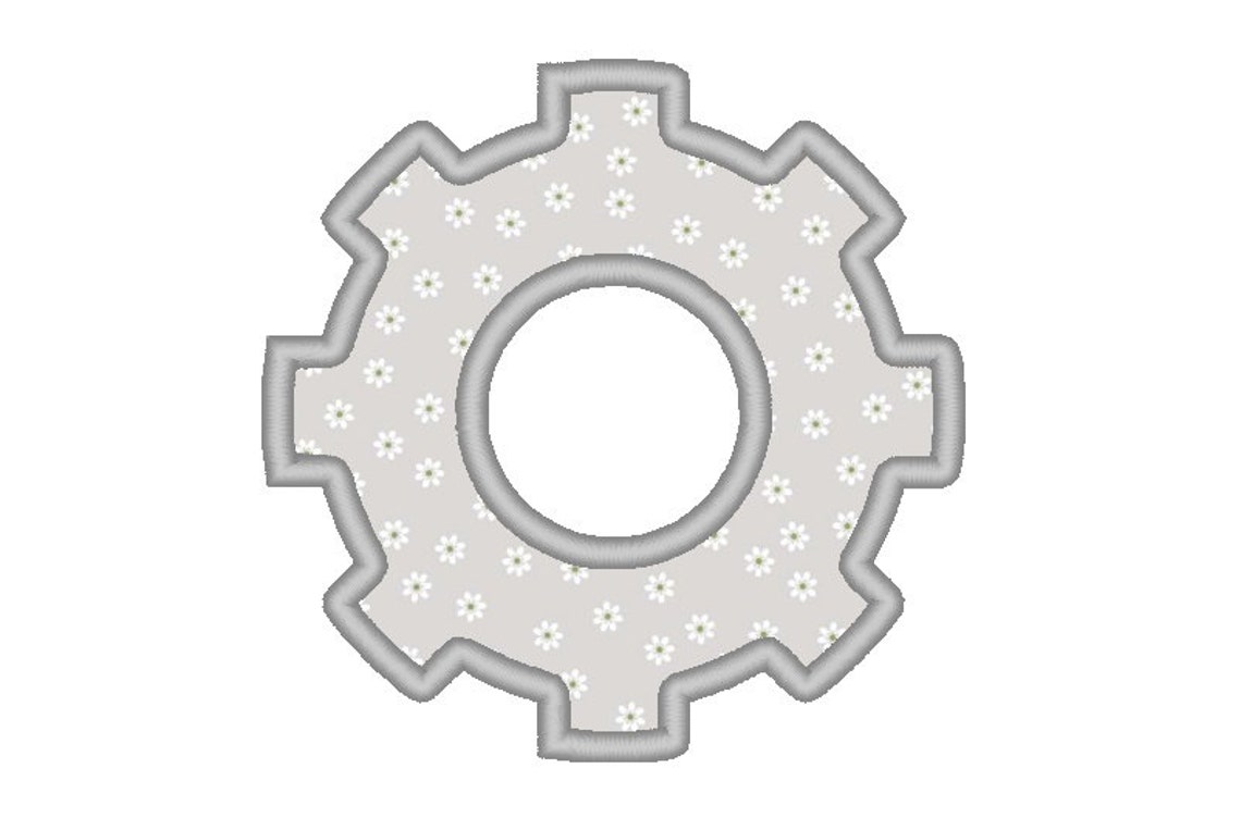 Cog Applique Embroidery Machine Design - Etsy