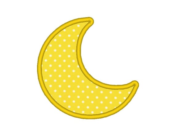 Crescent Moon Shaped Frame Applique Embroidery Machine Design | Etsy