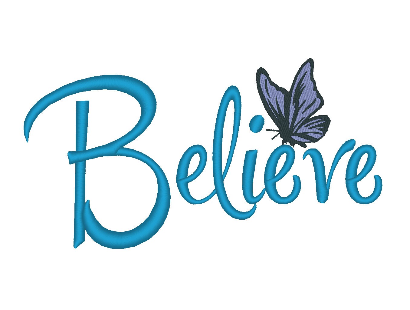 Believe Butterfly Embroidery Machine Design - Etsy