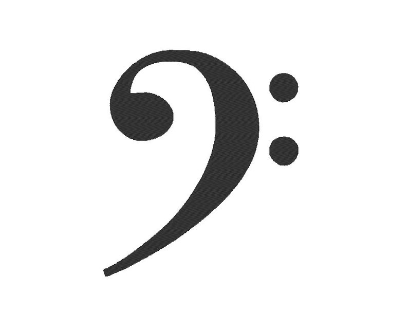 FIVE SIZES Bass Clef Embroidery Design - Etsy Canada