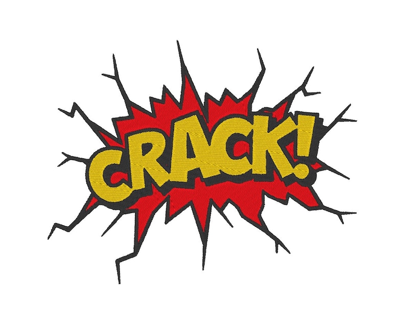 CRACK! Comic Sound Effects Embroidery Machine Design - Etsy