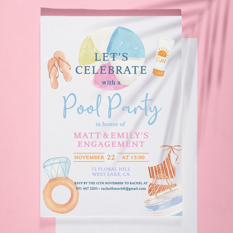 Pool Party Invite - Etsy