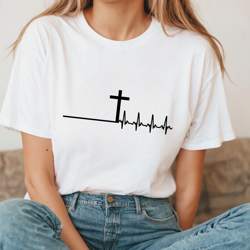 Cross and Heartbeat - Etsy