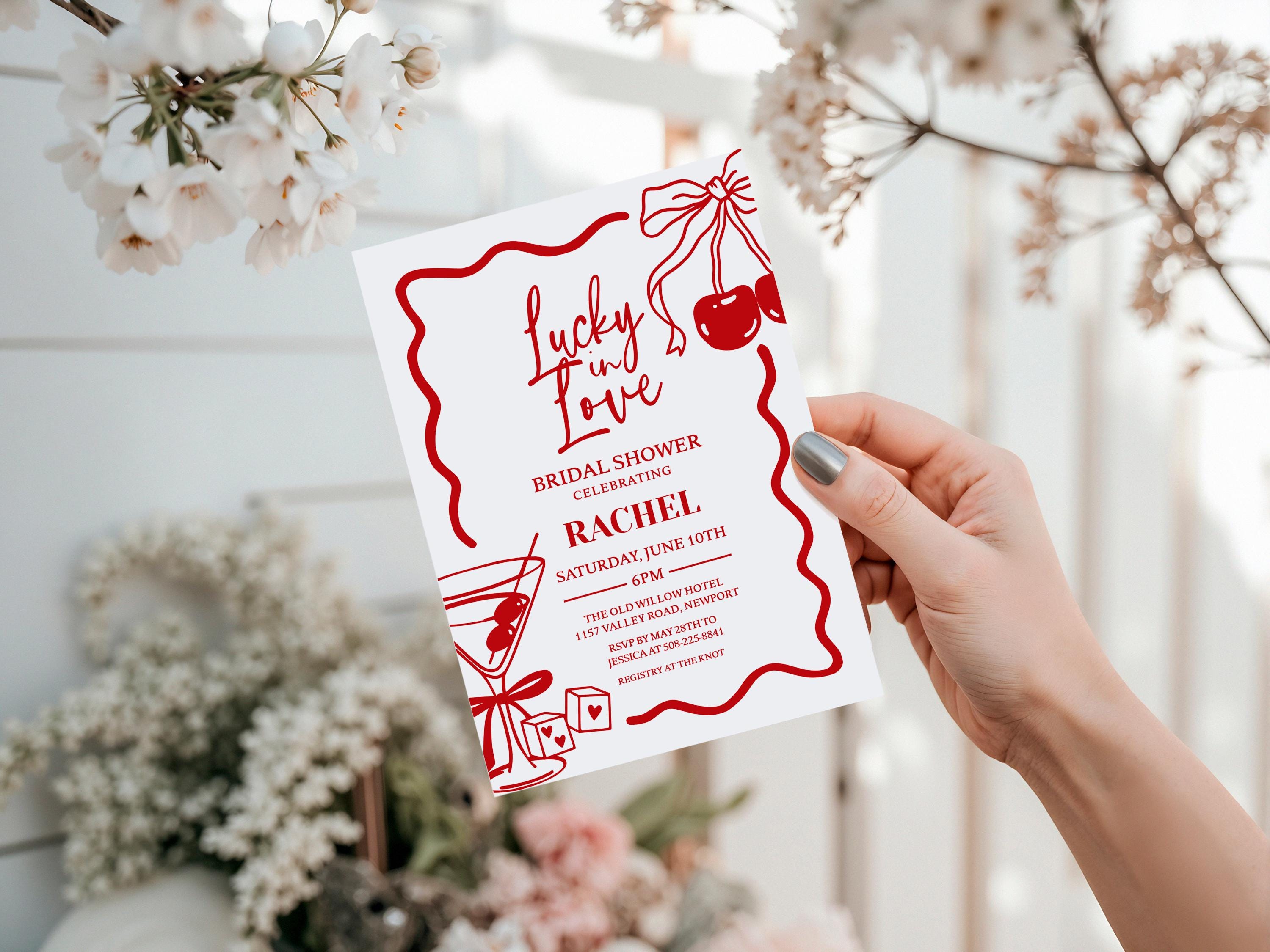 Lucky in Love Bridal Shower Invite. Las Vegas Themed Bachelorette Party ...