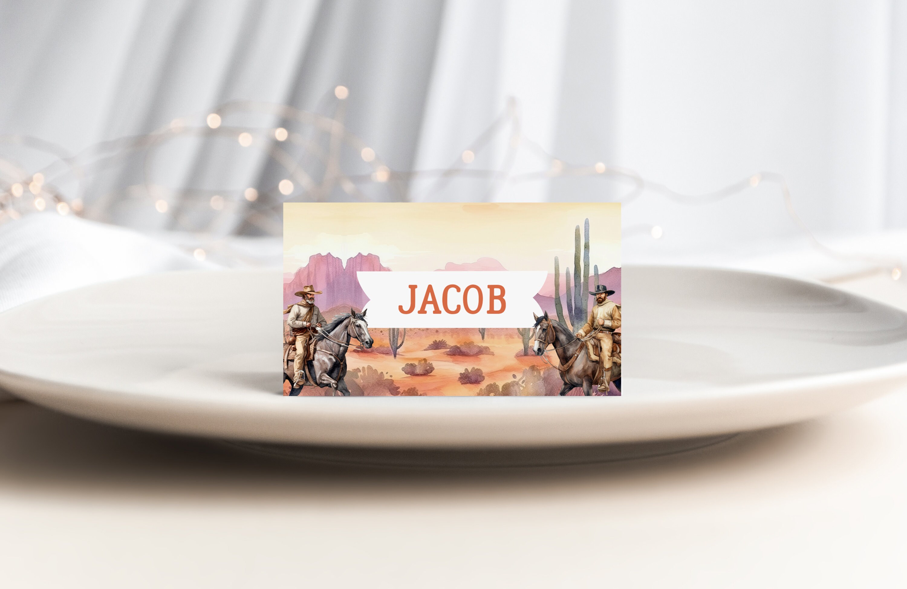 Cowboy Party Name Tags, Wild West Place Cards, Kids Cowboy Birthday ...