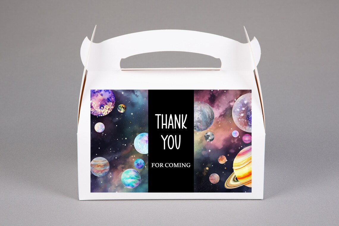 Space Themed Party Box for Kids Birthday Parties, Galaxy Snack Box ...