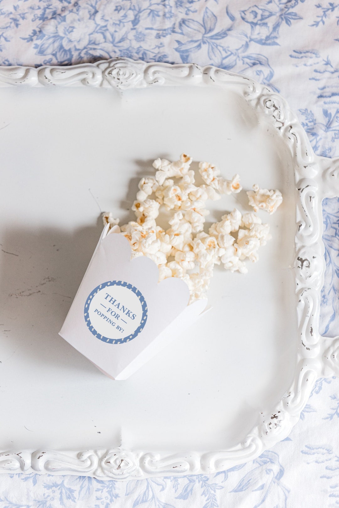 Thanks for Popping By, Popcorn Box Sticker for Weddings, Bridal Shower ...