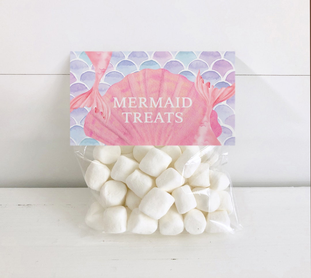 Mermaid Party Favor Packet Toppers, Mermaid Party Treat Bag Toppers ...
