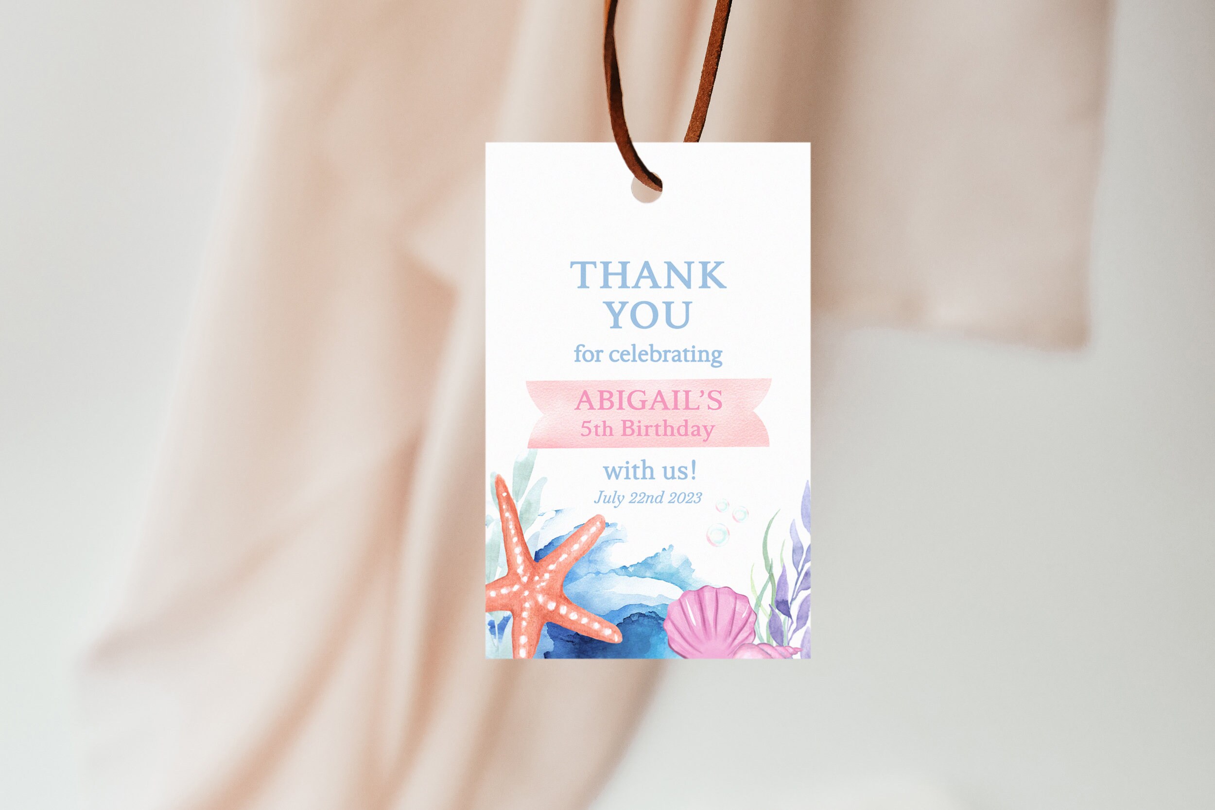 Mermaid Kids Party Thank You Tag Mermaid Theme Gift Tag - Etsy