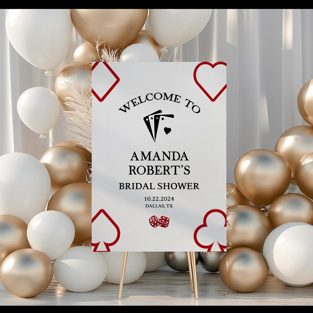 Casino Engagement Party Welcome Sign, Las Vegas Theme Party Welcome ...