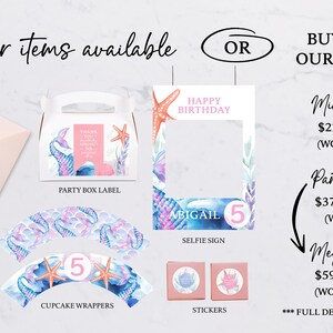 Personalized Mermaid Cup Labels for Kids Parties, Mermaid Tail Stickers ...