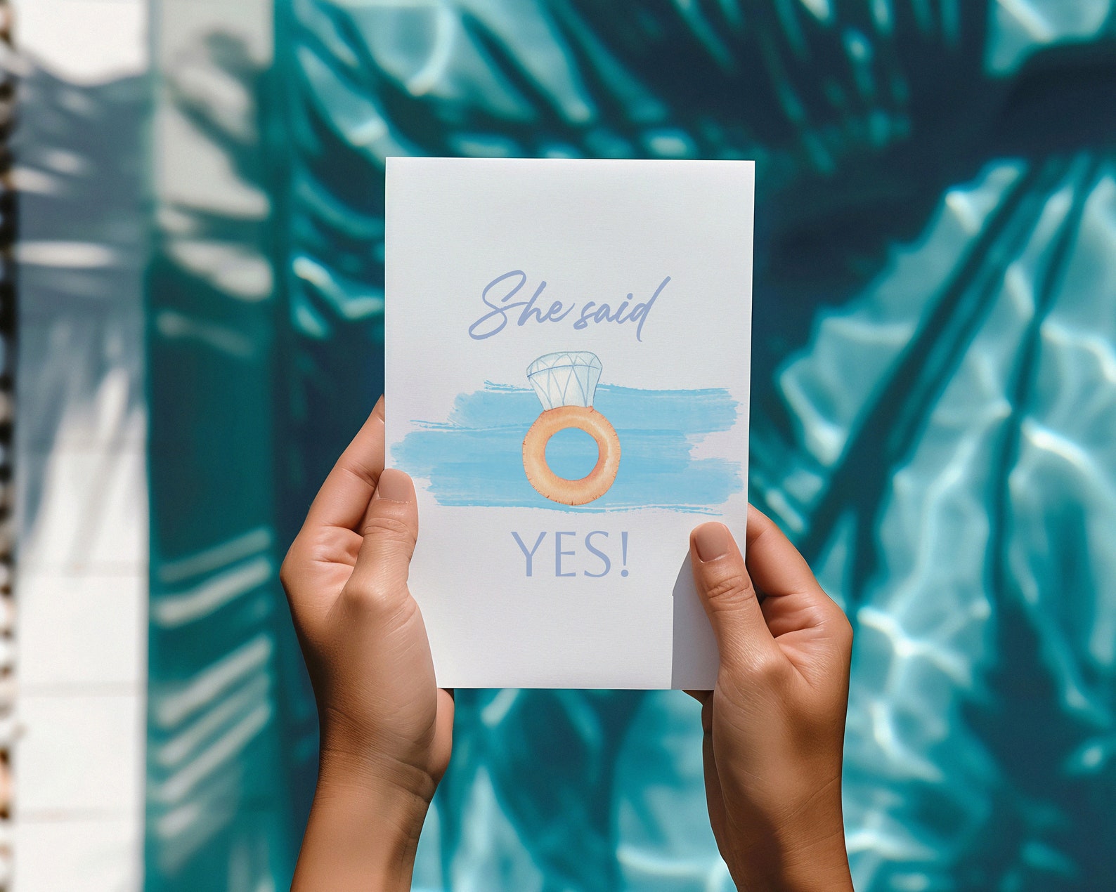 Custom Engagement Pool Party Signs for Drinks Dessert and Gifts, Four ...