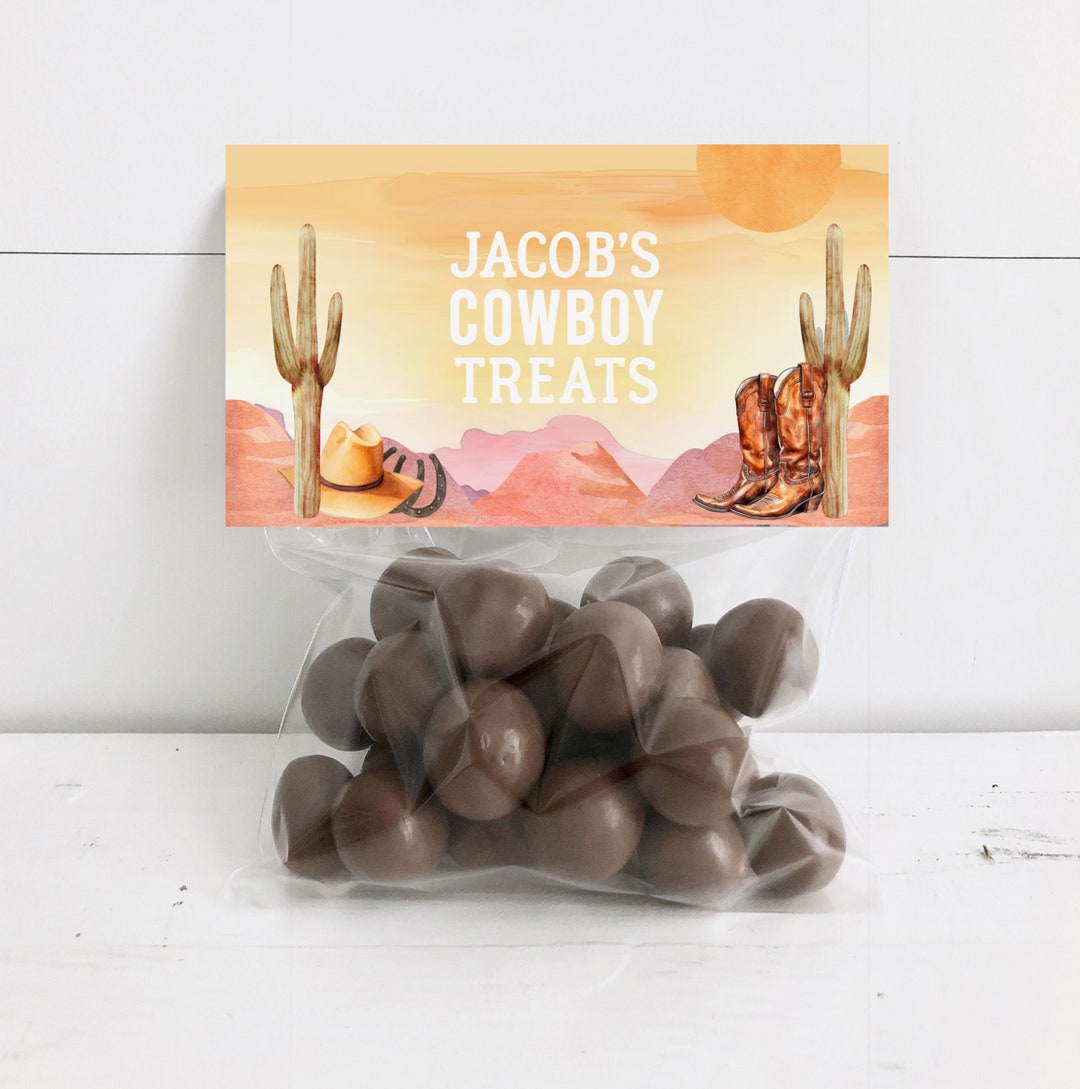 Cowboy Party Favor Packet Toppers, Wild West Party Treat Bag Toppers ...