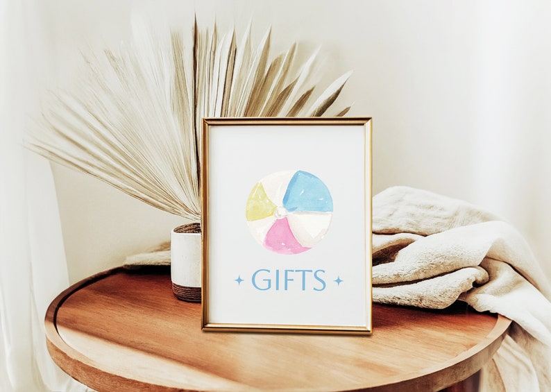 Custom Pool Party Signs for Drinks Dessert and Gifts, Four Personalized ...