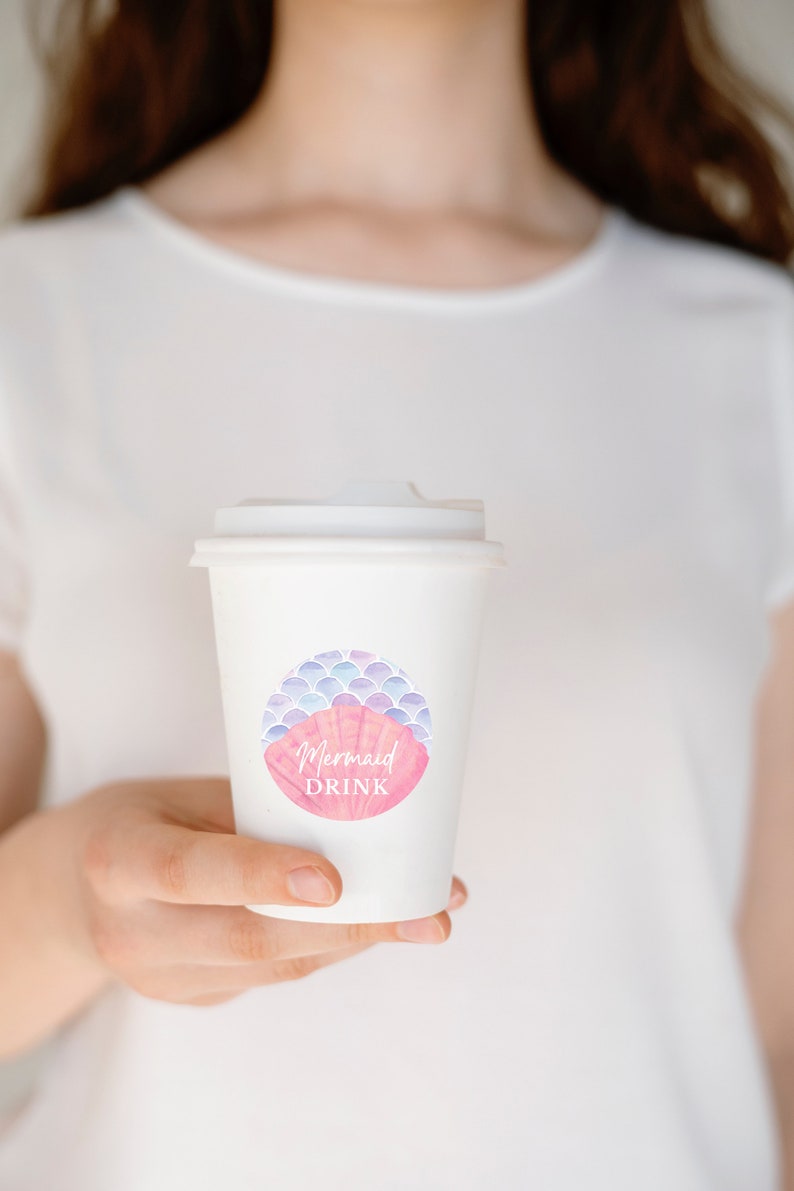 Personalized Mermaid Cup Labels for Kids Parties Mermaid Tail - Etsy