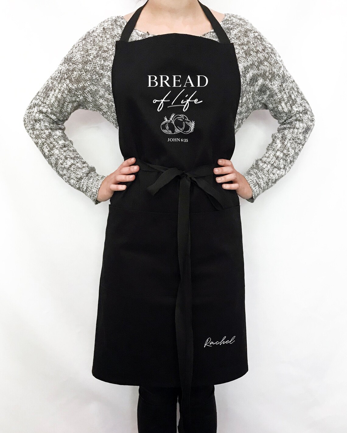 Bread of Life Apron Christian Baking Apron With John 6 Vs 35 - Etsy