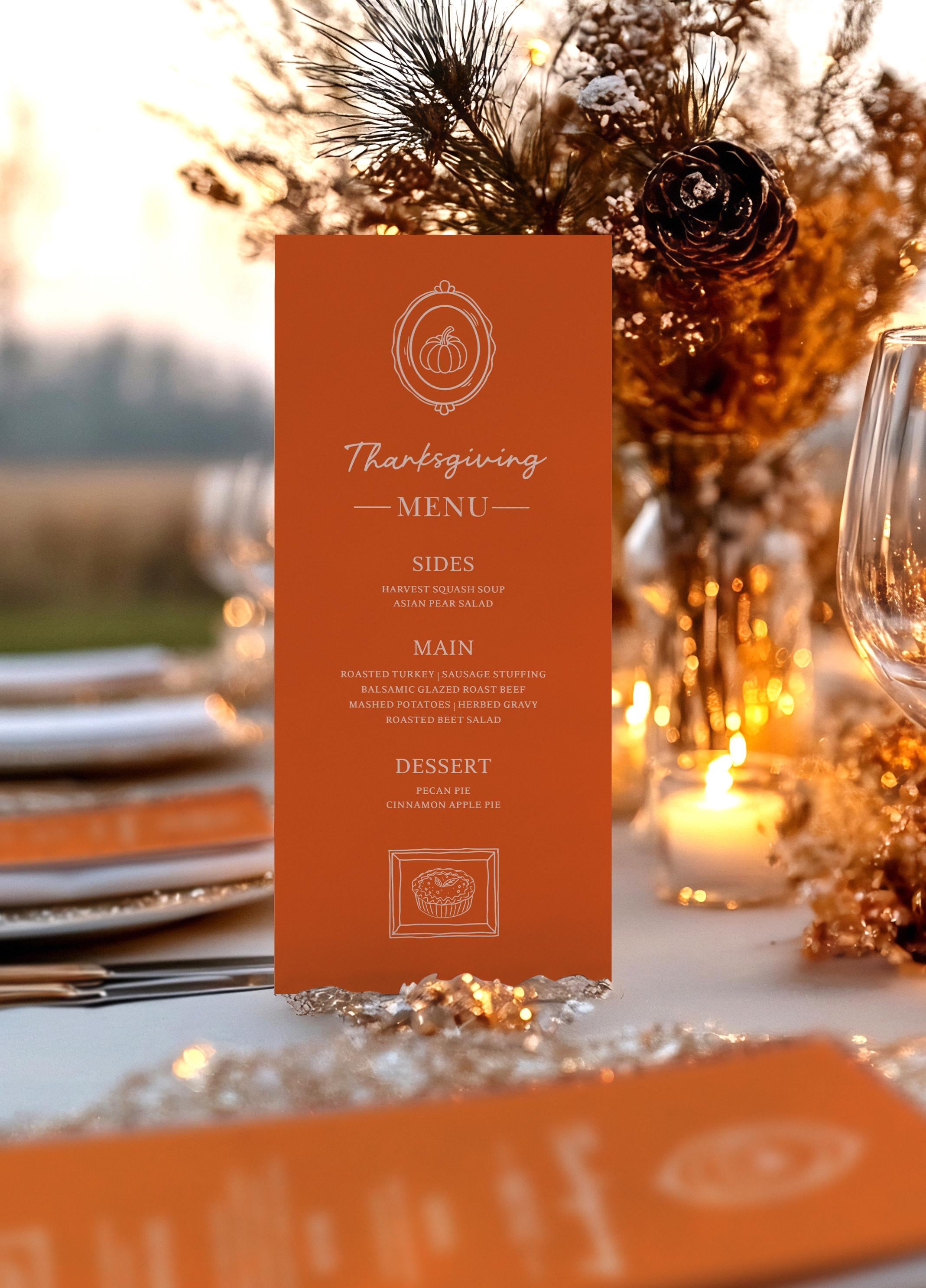 Custom Thanksgiving Menu, Friendsgiving Dinner Celebration ...