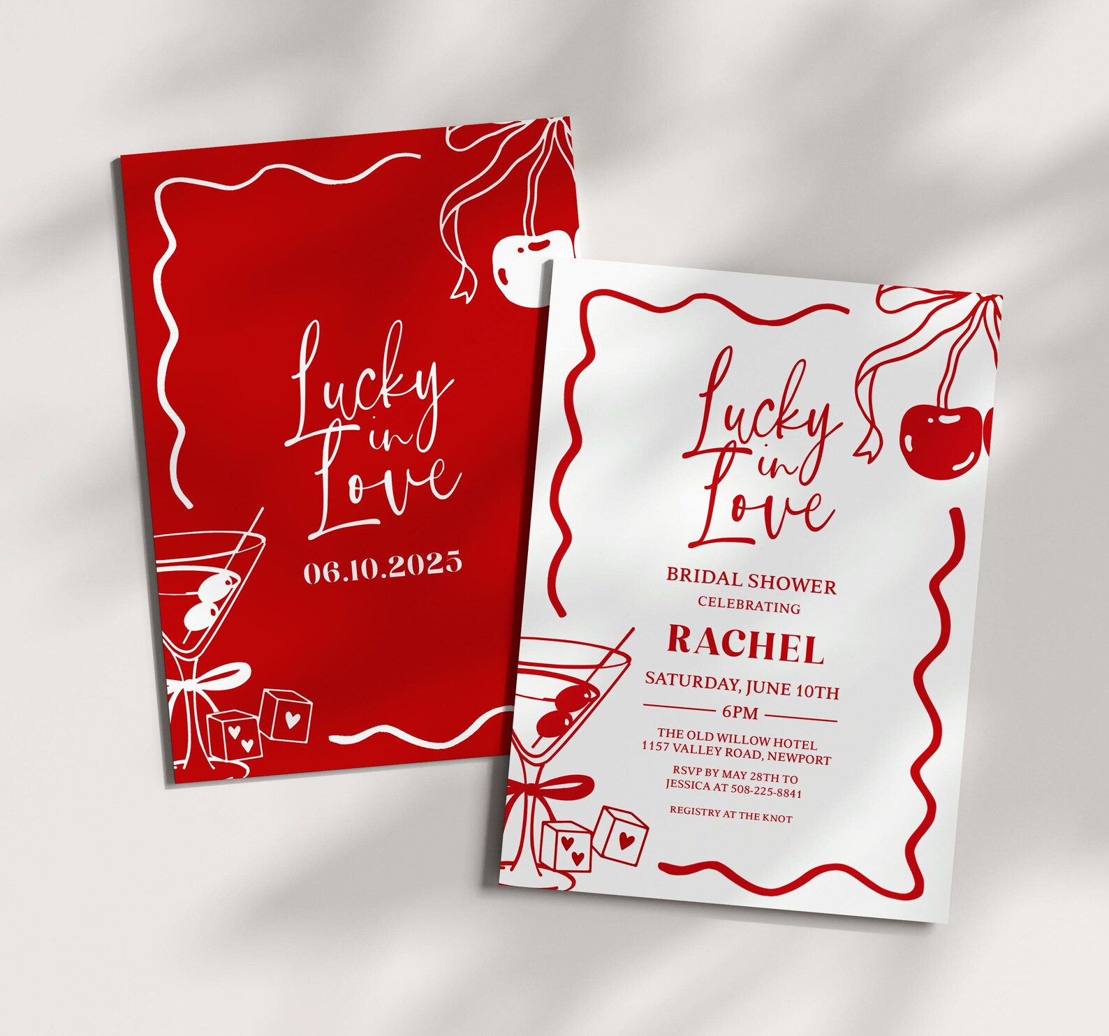 Lucky in Love Bridal Shower Invite. Las Vegas Themed Bachelorette Party ...
