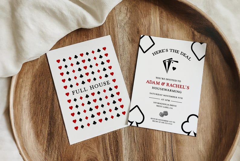 Custom Housewarming Casino Night Invitation, Poker Party Invite, House ...