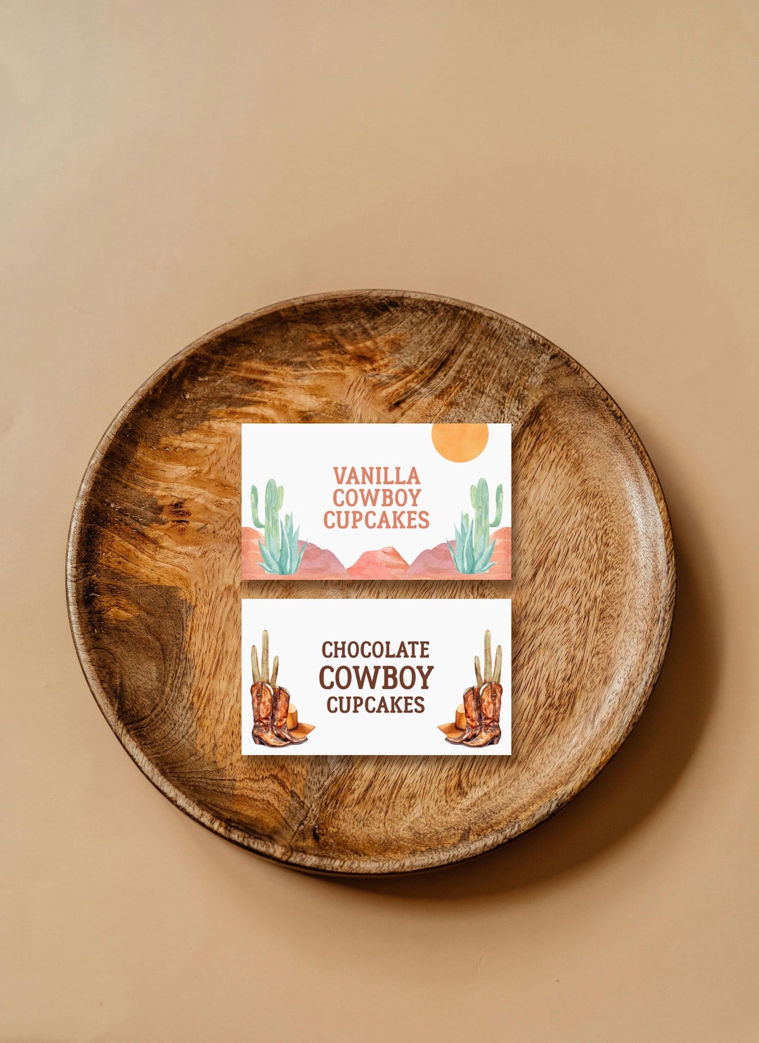 Tented Cowboy Food Labels for Kids Party, Wild West Party Place Cards ...
