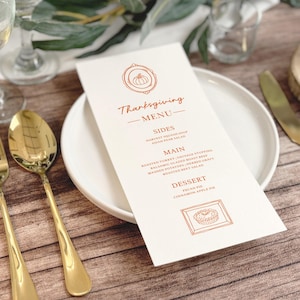 Custom Thanksgiving Menu, Friendsgiving Dinner Celebration ...