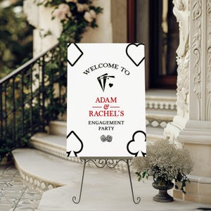 Casino Engagement Party Welcome Sign, Las Vegas Theme Party Welcome ...