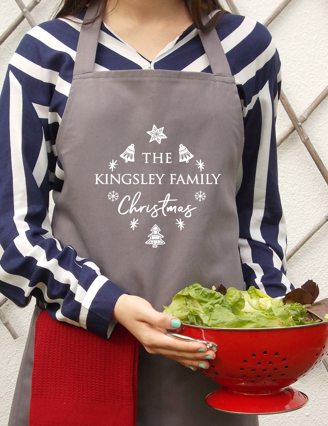 Personalized Christmas Family Apron Apron for Women Black - Etsy