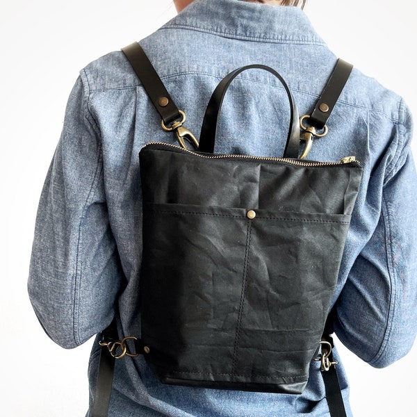Waxed Canvas Daypack - Etsy