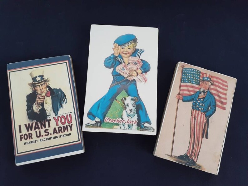 Cracker Jack Kid Uncle Sam U.S. Army Patriotic Signs July - Etsy