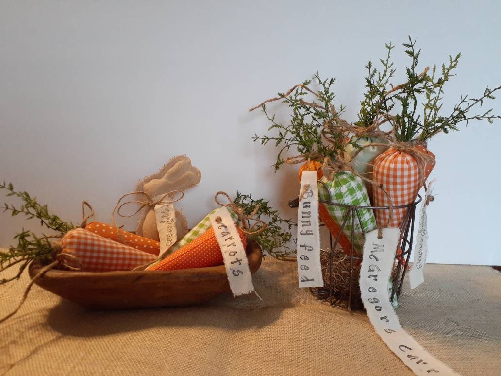 Easter Carrots Bowl Fillers Primitive Farmhouse Decor | Etsy