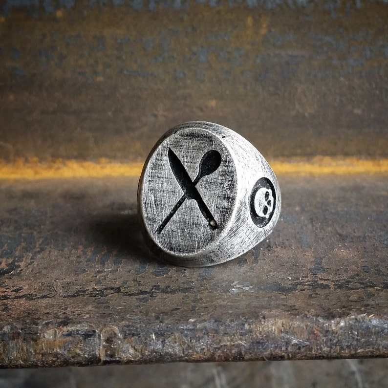 Lor G Jewellery Solid .925 Oxydized Sterling Silver Chef Cook Skull ...