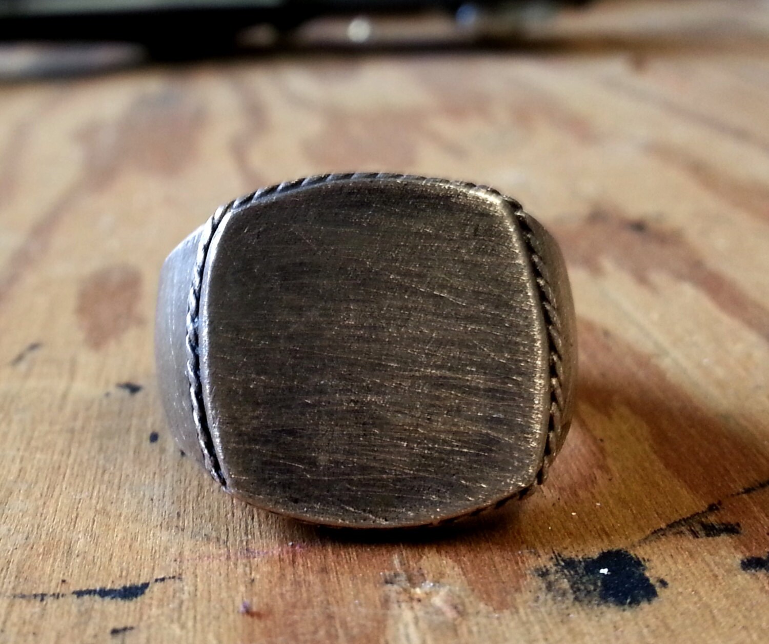 Silver or Bronze Sailor Signet Engravable Ring Handmade in - Etsy Canada