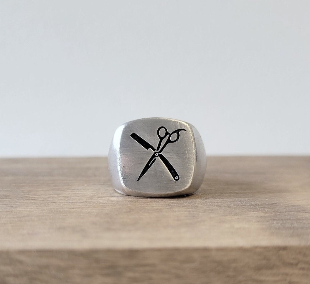 Lor G Jewellery - 925 Sterling Silver Barber Skull Ring (unisex) - Etsy