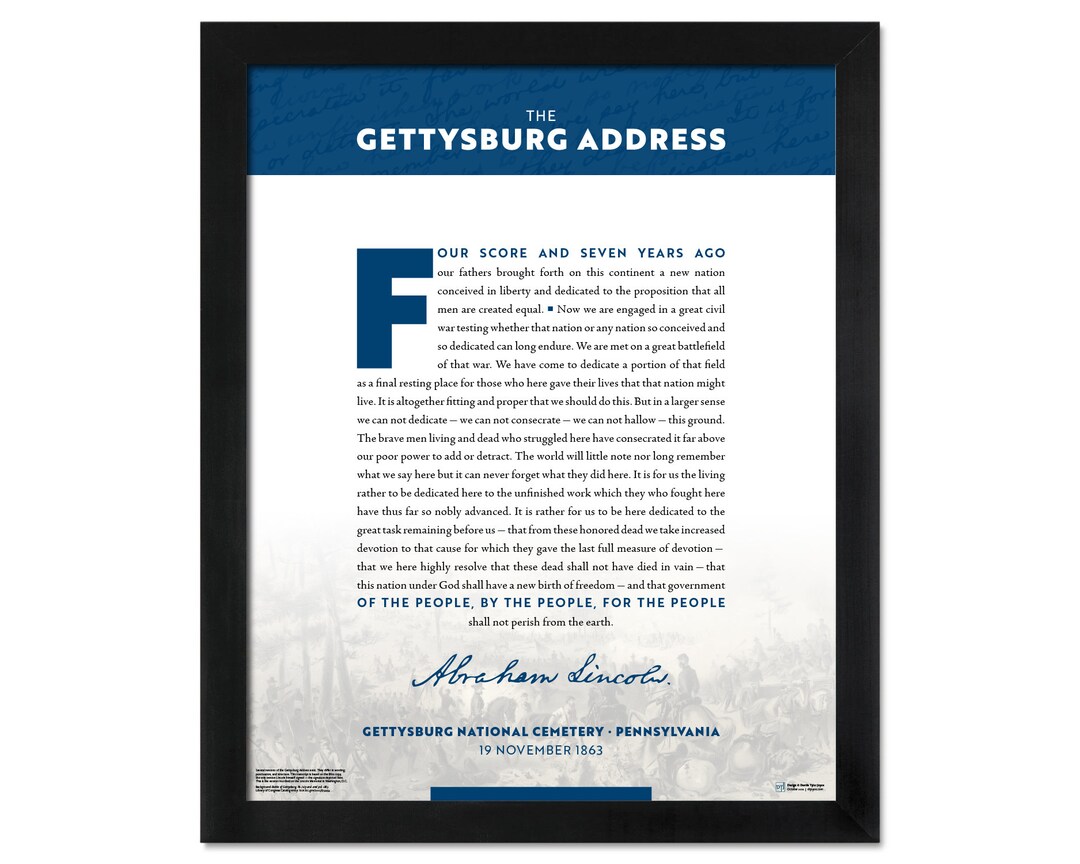 The Gettysburg Address: A Print in Multiple Sizes - Etsy