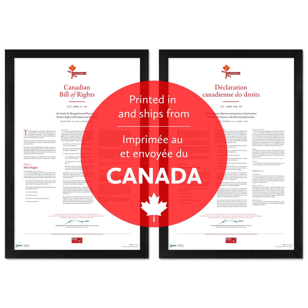 Canadian Bill of Rights: A Print in Multiple Sizes — Printed in and ...