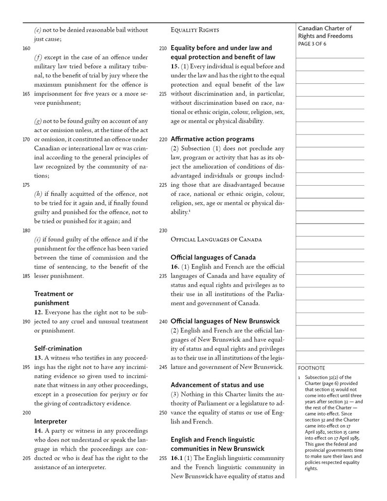 Canadian Charter of Rights and Freedoms (canada | 1982) — Digital ...