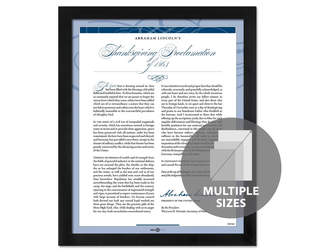 Abraham Lincoln’s Thanksgiving Proclamation of 1863: A Print in ...