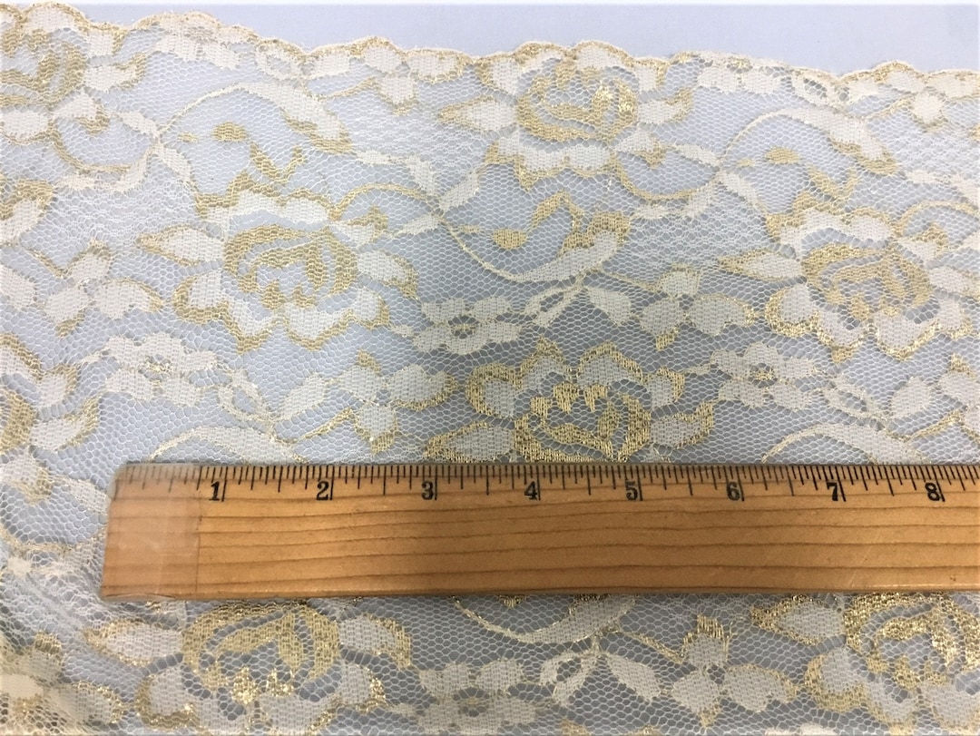 Netting Fabric With Silver and Gold Floral Design - Etsy