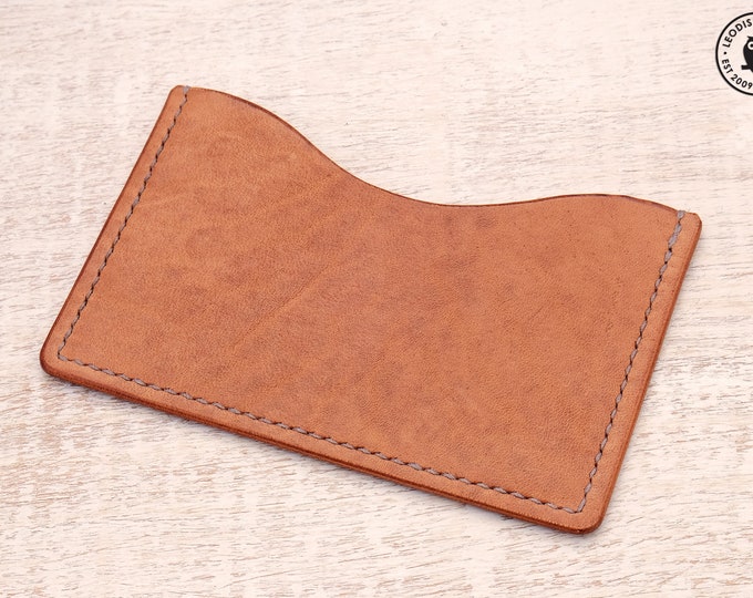 Leather Micro Card Wallet natural Horsehide - Etsy