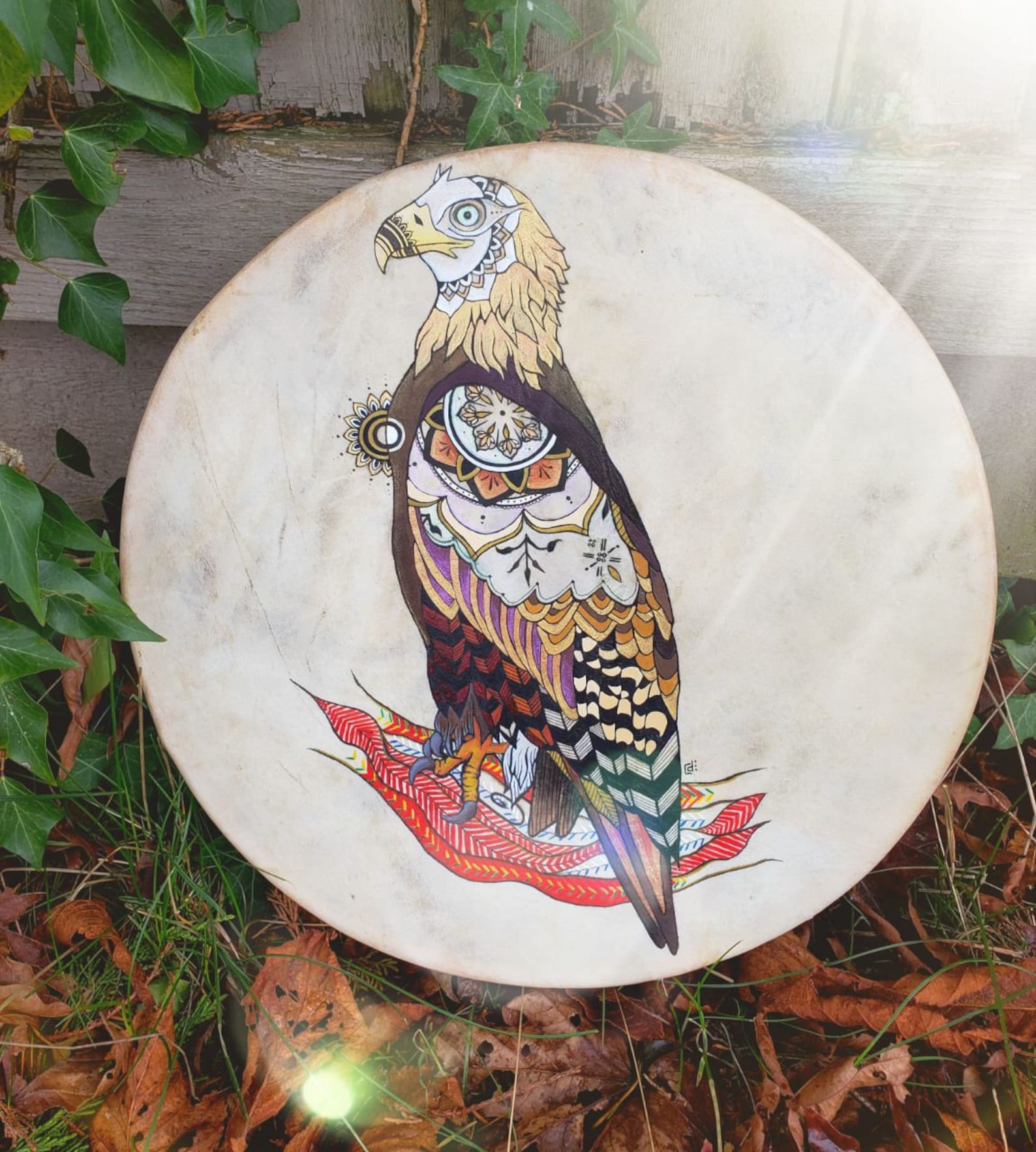 MÉTIS EAGLE Drum - (14"-16") Different Drum Styles, Buffalo, Elk, Deer ...
