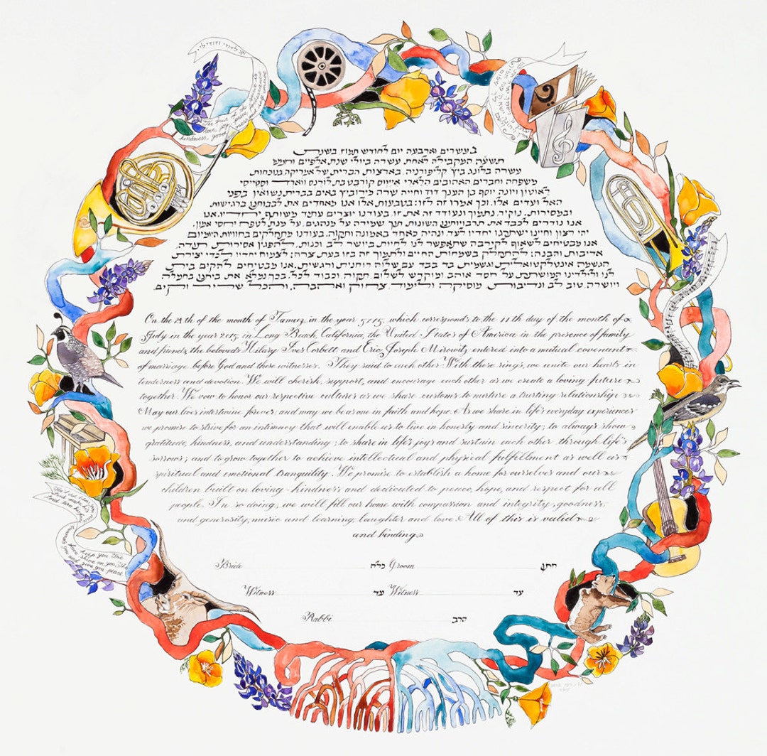 Personal Symbols for a Custom Made Ketubah - Etsy