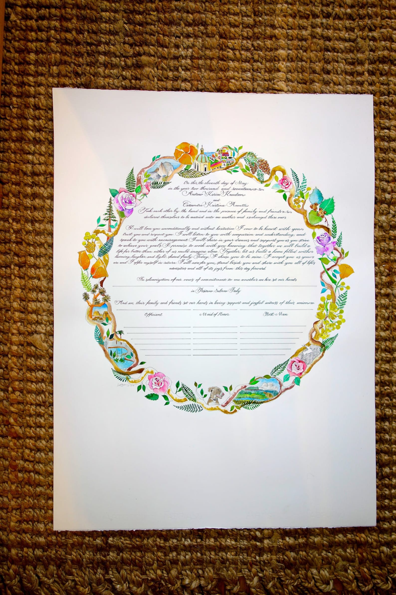 Wedding Vows Illuminated by Personal Symbols - Etsy