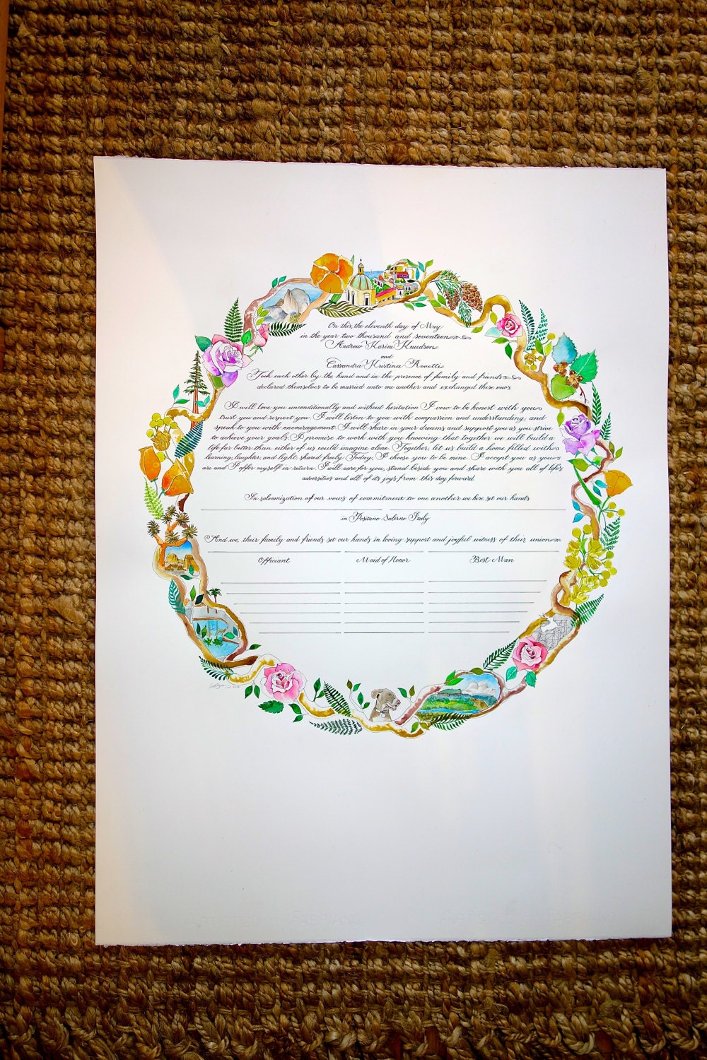 Wedding Vows Illuminated by Personal Symbols - Etsy