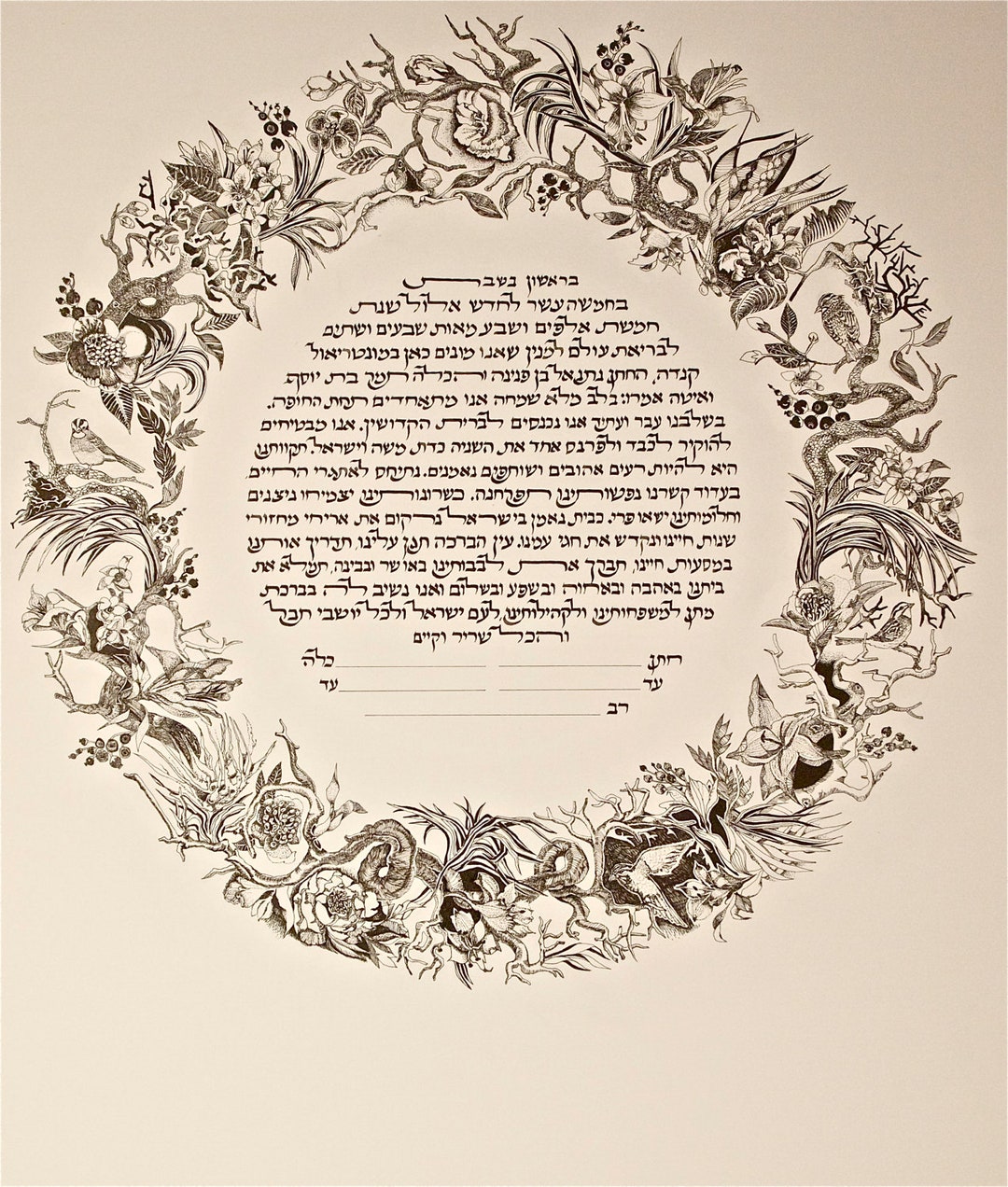 Sample of a Custom Made Ketubah - Etsy