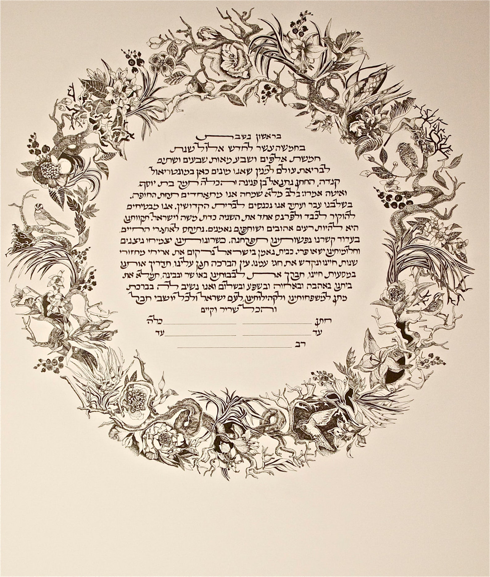 Sample of a Custom Made Ketubah - Etsy