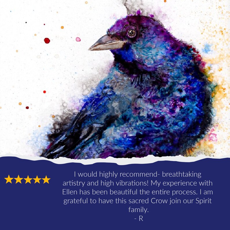 Crow colorful art print by Ellen Brenneman | Etsy