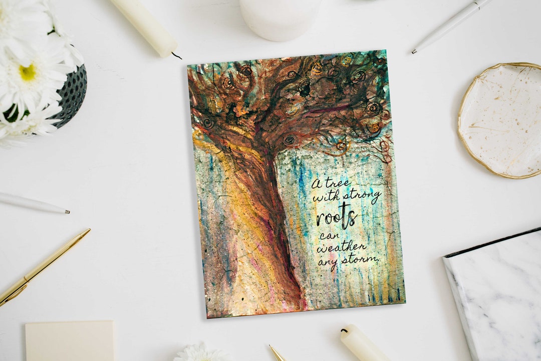 Tree Inspiration Wall Art, Ancient Tree Painting, Tree Quote Art - Etsy